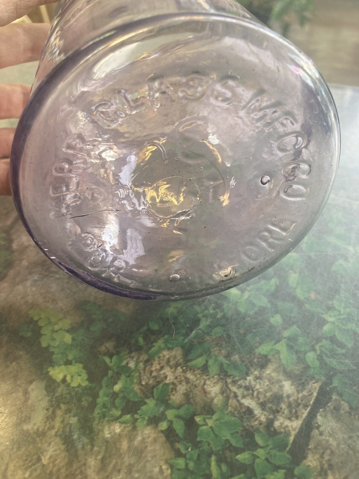 Vintage Kerr Corp Purple Glass Economy Jar Wide Mouth Quart W/ Bubbles ...