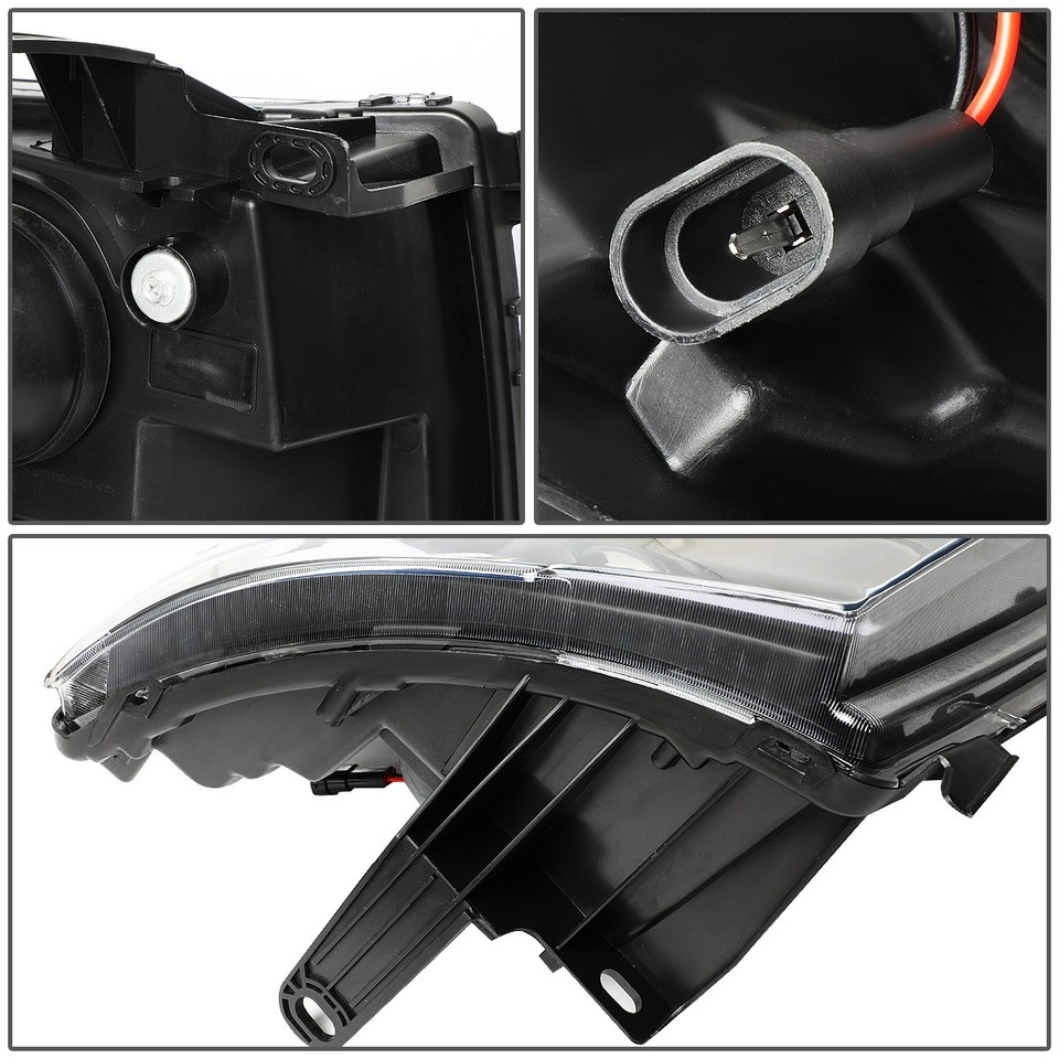 2007-2014 Chevy Silverado Projector Headlight Lamps Black/Amber | Dual ...