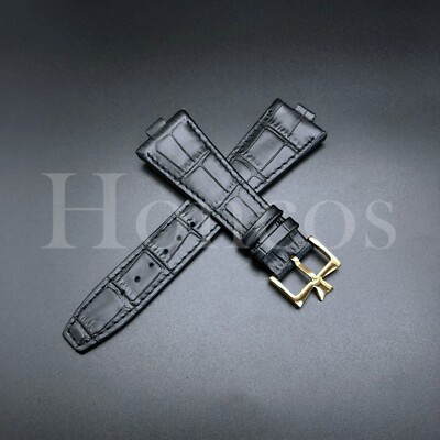 26X18MM Black Genuine Leather Watch Strap Band Fits For VC Overseas ...