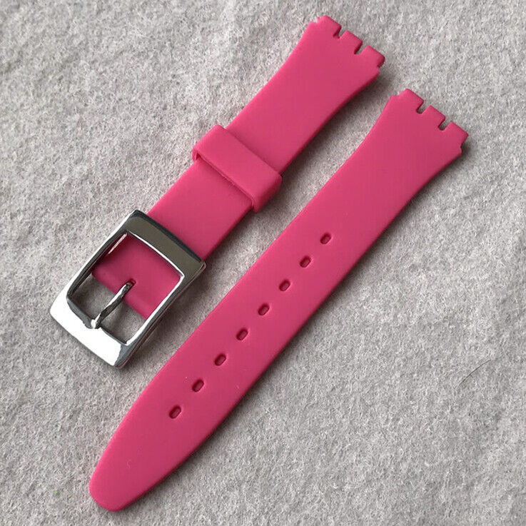 Sport Skin Silicone Multicoloured Strap Unisex 17mm 19mm For Swatch ...