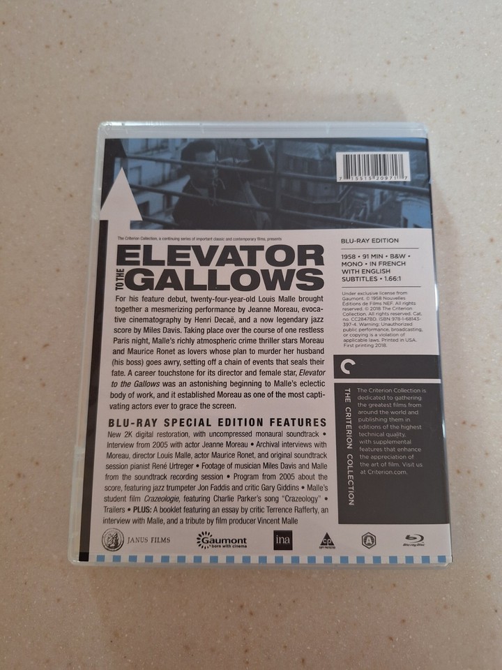 Elevator to the Gallows (Criterion Collection) (Blu-ray, 1958 ...