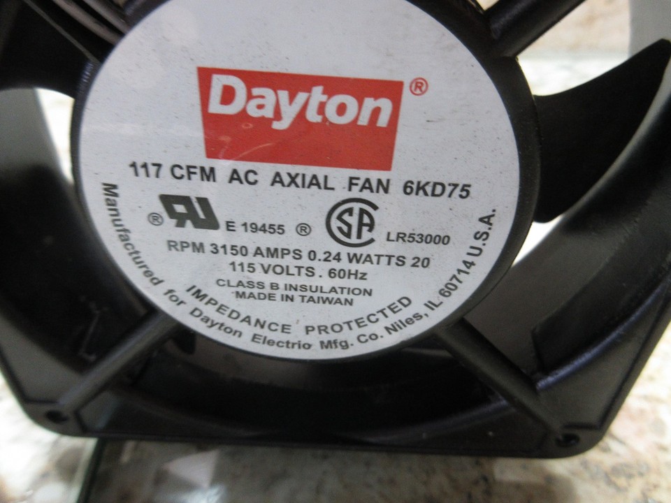 DAYTON CNC COOLING FAN 117 CFM AC AXIAL FAN 6KD75 E 19455 CNC LOT OF 4 ...