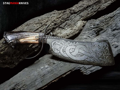 Premium Hand Forged Carbon Steel Hunting Big Cleaver Butcher Knife ...