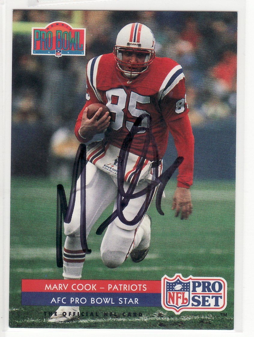 MARV COOK NEW ENGLAND PATRIOTS PRO BOWL AUTOGRAPHED CARD | eBay
