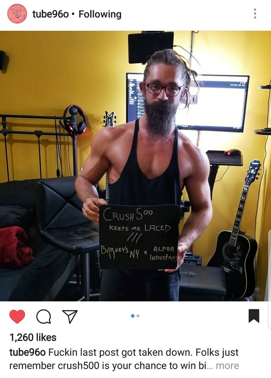 MDE | Sam Hyde | "crush500™️ Keeps Me Laced" Sign | Merch | Genuine 1 ...