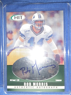 Rob Morris autographed Football Card (Brigham Young) 2000 SAGE HIT #A45 ...