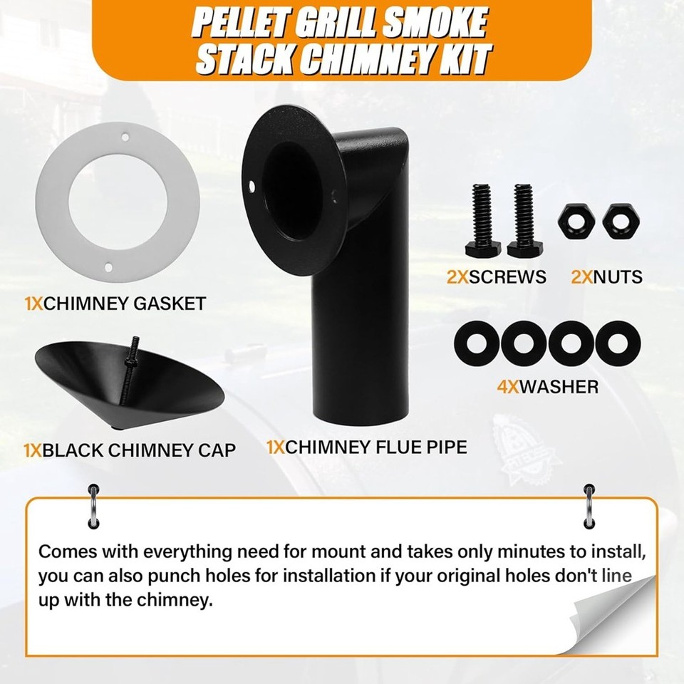 Pellet Grill Smoke Stack Chimney Replacement for Pit , Replacement6919 ...