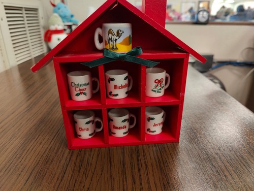 Red Mini Mug Display w/7 mugs 4 Personalized Read Description | eBay