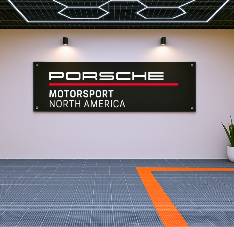 Porsche North America Flag Banner 71x24" – Garage Wall Art, Racing ...