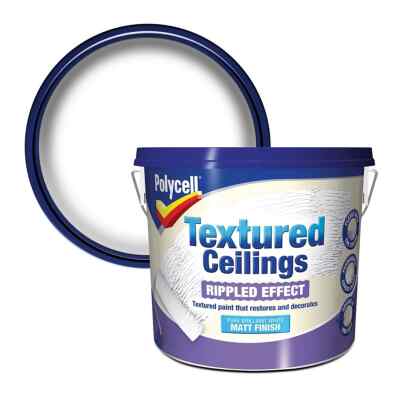 Polycell Textured Ceilings Ripple Effect Matt White 5L Paint | eBay UK