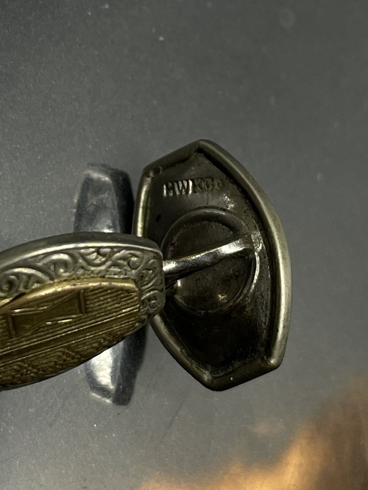 Vintage women cuff links 2 tone Signed HWK Co Talon Grip AS IS ...