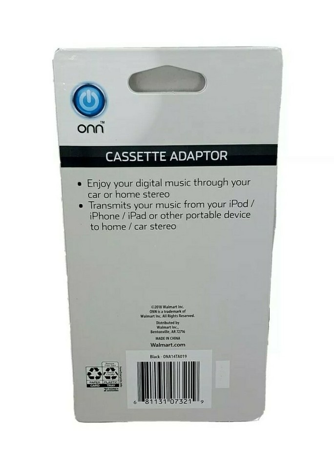 Cassette Adapter Car Connecting Pack for Stereo CD Walkman - ONN Brand ...