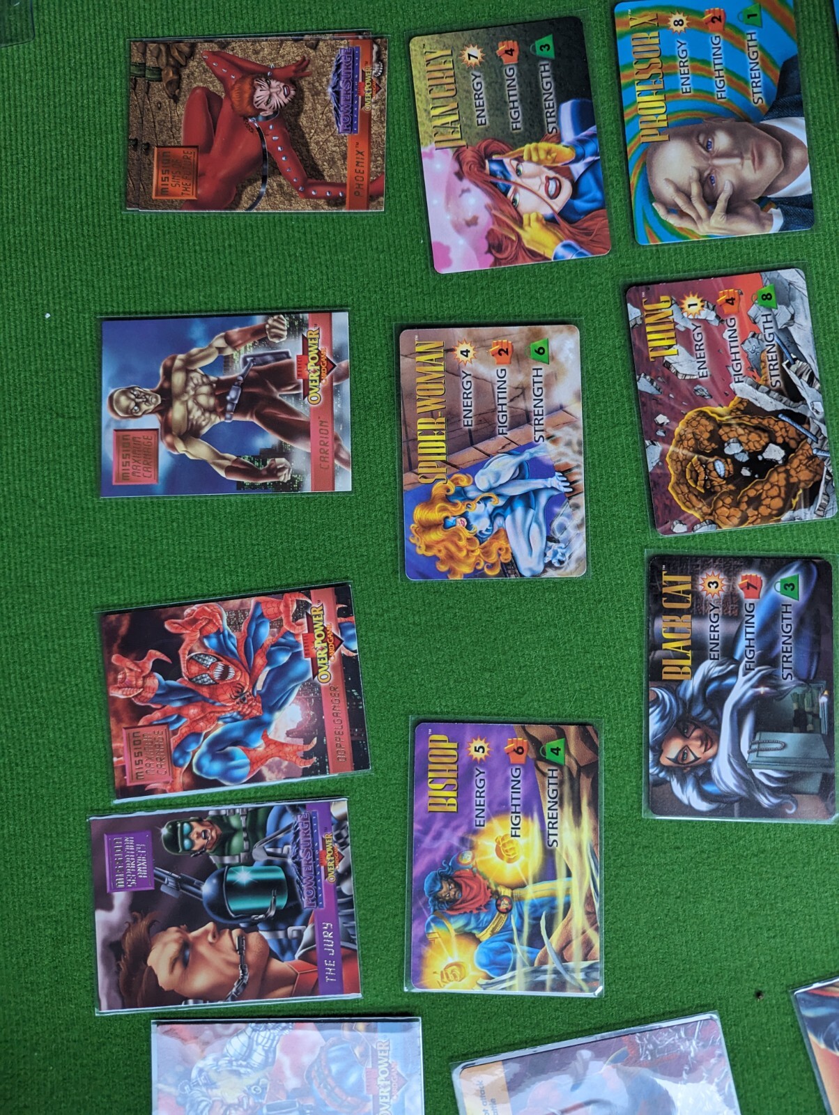 1995 Marvel Overpower Collectible Card Game Lot of 30 Cards Many ...