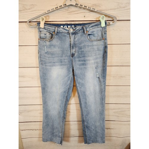 SONG Jeans Women's Timeless Fit Straight Leg Light Wash Denim Stretch ...