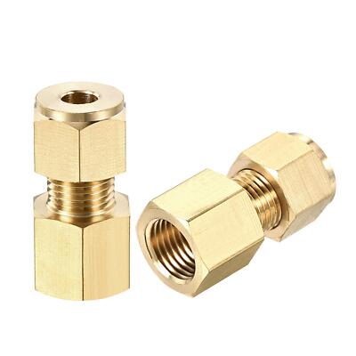 Brass Compression Tube Fitting G1/4 Female Thread x 6mm Tube OD, 2pcs ...