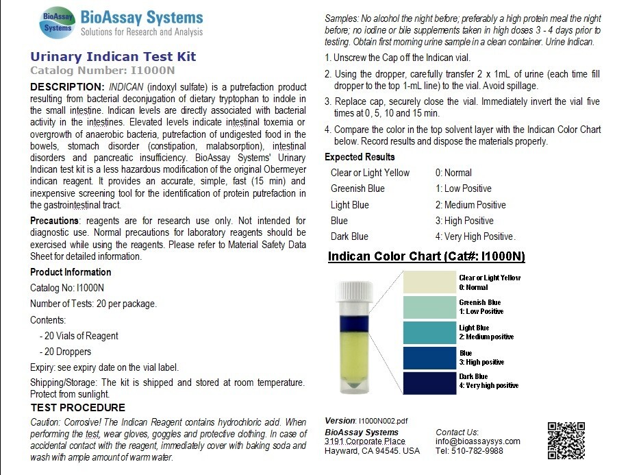 Urinary Indican Test Kit | eBay