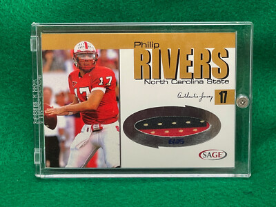 Philip Rivers NC STATE Chargers 2004 Sage GOLD Game Used Worn Jersey RC ...