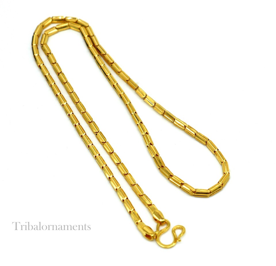 22kt yellow gold baht chain certified india jewelry gifting chain ...