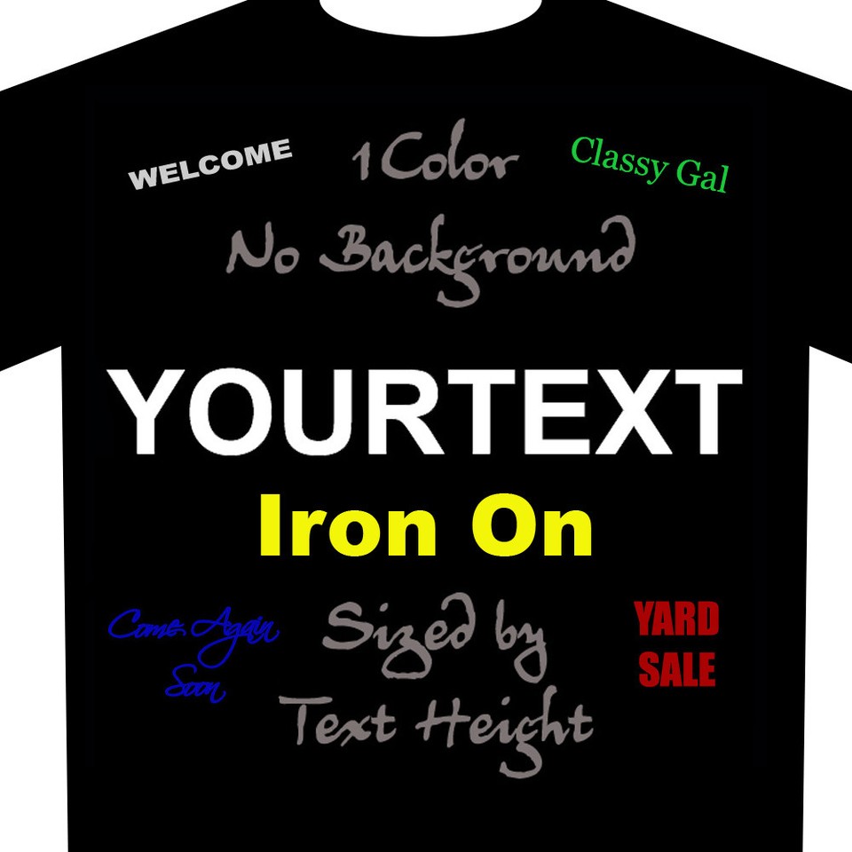 Iron-on Build Your Text - Heat Transfer Words Numbers Decal | eBay