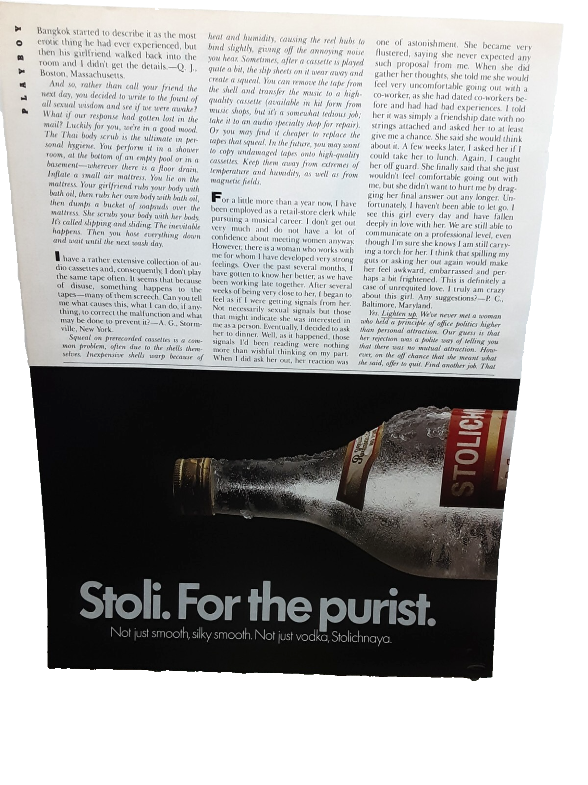 1989 Stoli Not Just Vodka Stolichnaya Print Ad Original 80s | eBay