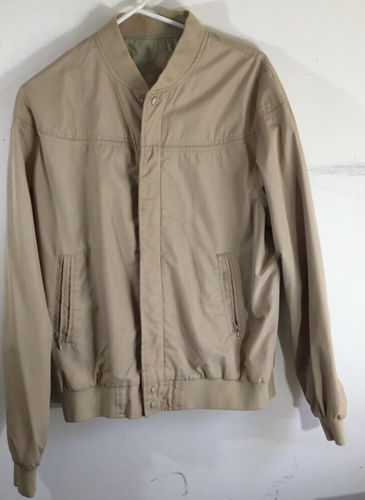 Arnie Zipper Jacket Shell. Large. Beige. Zip pockets. Polyester. Nylon ...