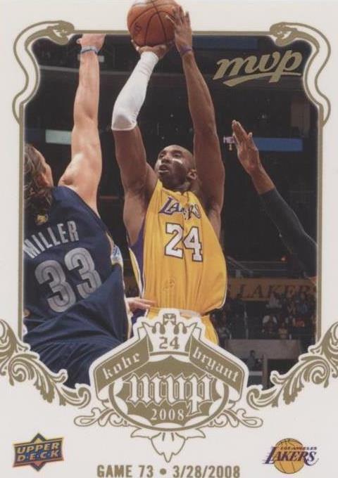 2008-09 Upper Deck MVP - Kobe Bryant Mvp Kobe Bryant #73 White Border ...
