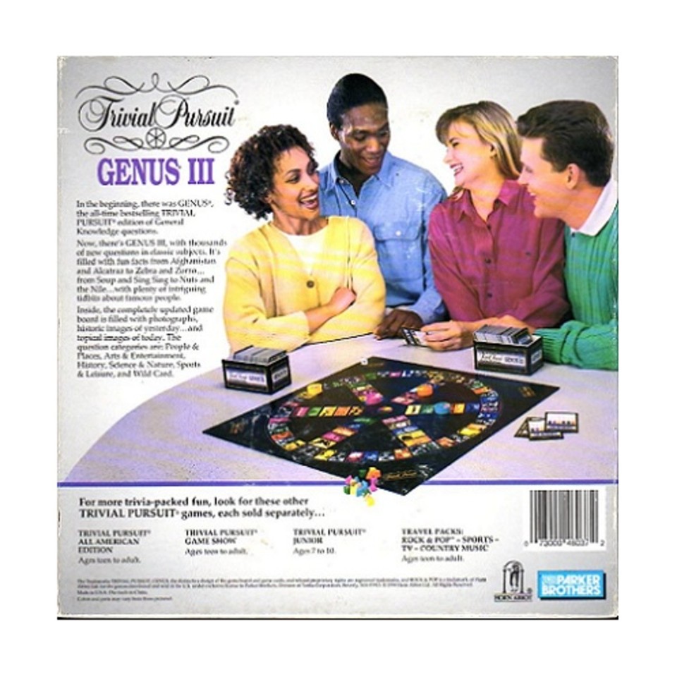 Parker Bros Trivial Pursuit Trivial Pursuit - Genus III Box VG+/EX ...