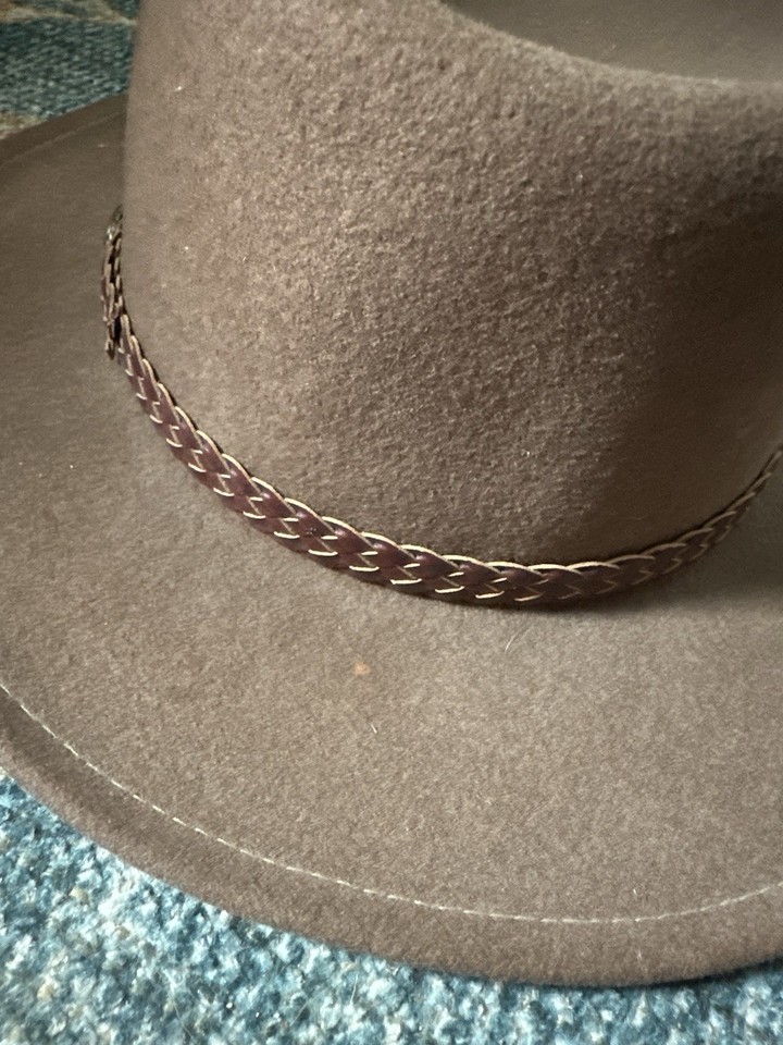 Vintage Flex Felt Fedora Hat 100% Wool Braided Band Floral ...