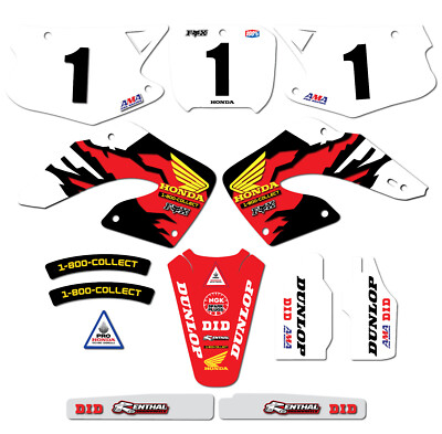 HONDA FACTORY TEAM GRAPHICS CR125 CR250 2000 2001 SX MX 1 8000 COLLECT ...