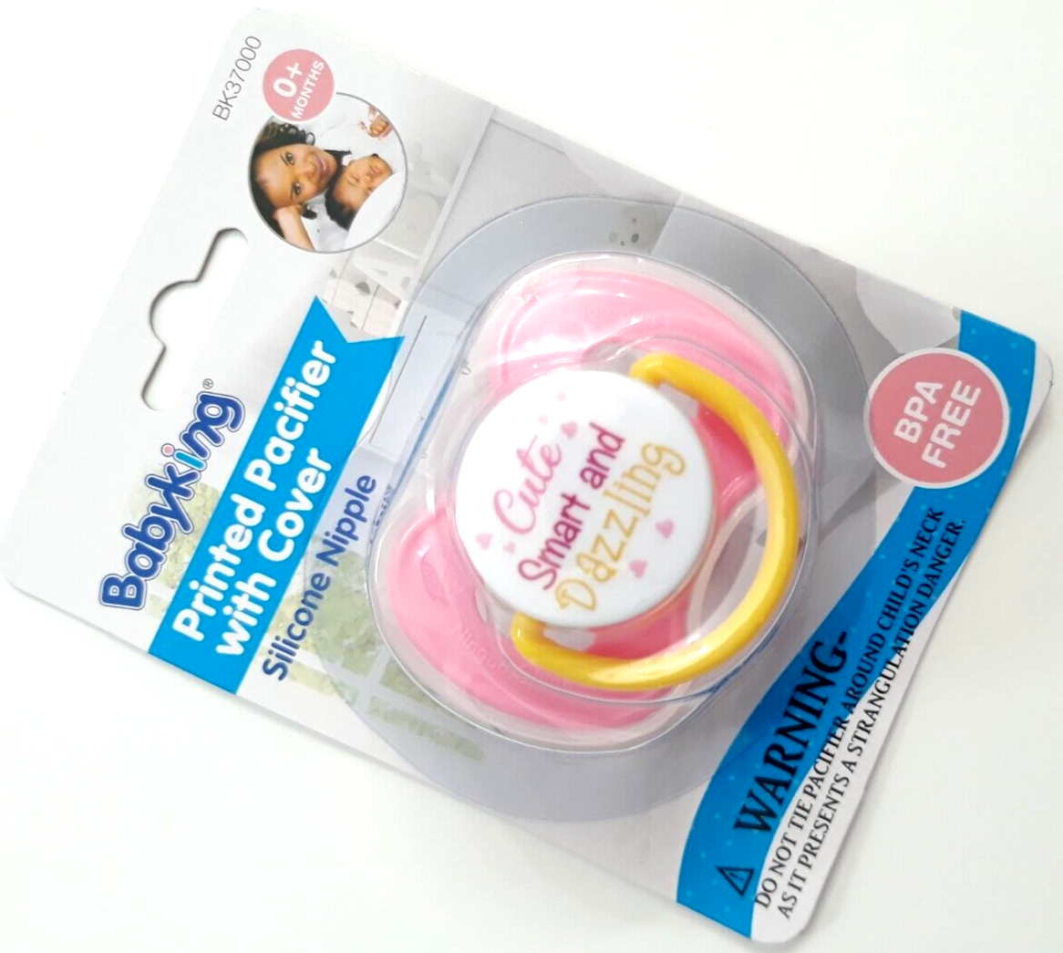 NEW BABY KING CUTE SMART AND DAZZLING SILICONE PACIFIER 0+ MONTHS PINK ...