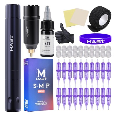 Mast Tattoo Kit, Tour Air Wireless Tattoo Pen Machine Gun Kit with T2 ...