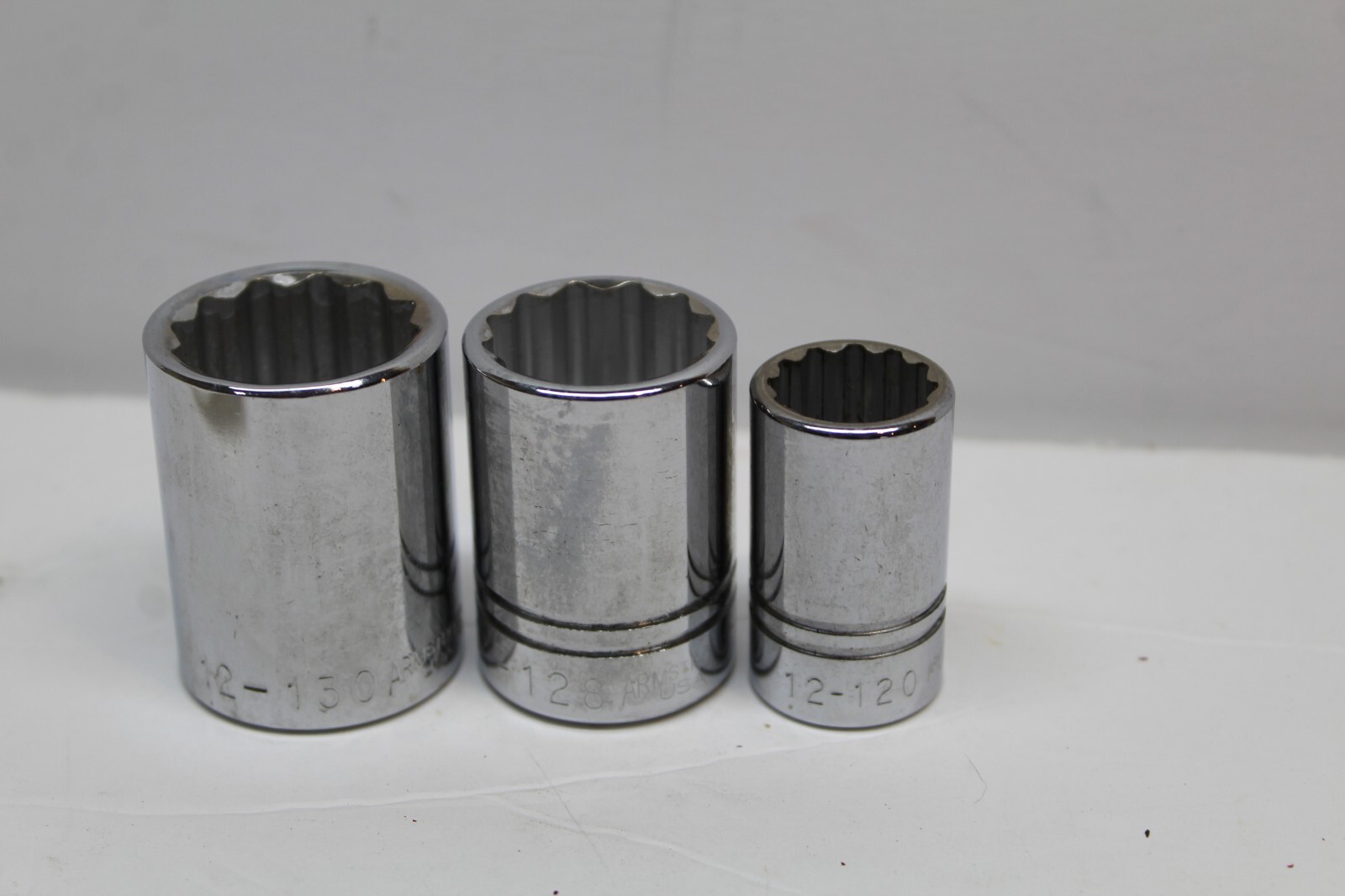 3- Armstrong 1/2" Drive 12 pt Sockets 5/8, 7/8, 15/16 Made in USA | eBay