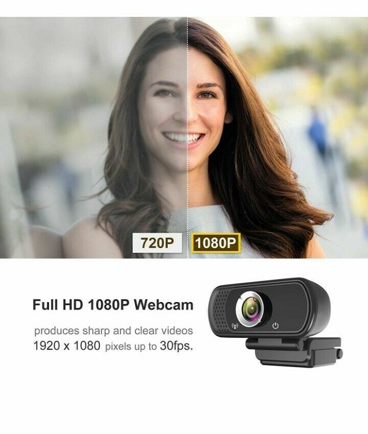 1080p Webcam with lens cover and Microphone - USB interface - Model N5 ...