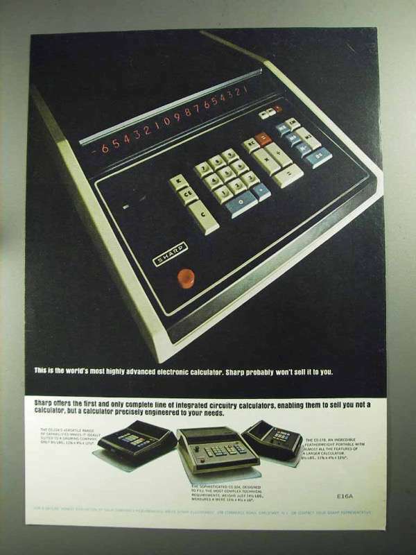 1968 Sharp Calculator Ad - CS-22A, CS-32A, CS-17B | eBay