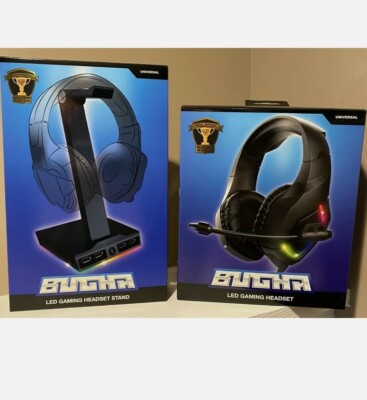 LED Gaming Headset And Stand Bundle BUGHA Pro Gamer Package | eBay