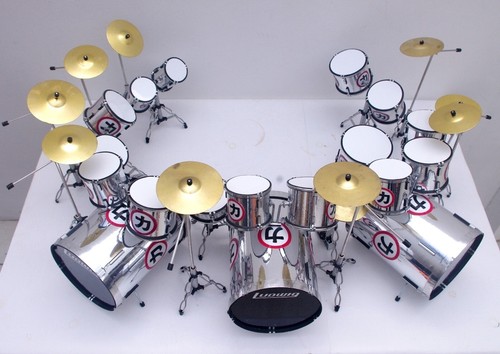 Miniature Drum Set Kit Ludwig Triple Bass Drum Eric Carr Replica 1/6 | eBay