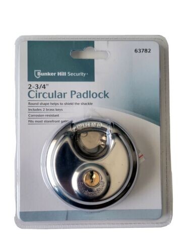 4 PACK OF Bunker hill portable 2-3/4" circular padlock chromed Pad Lock ...