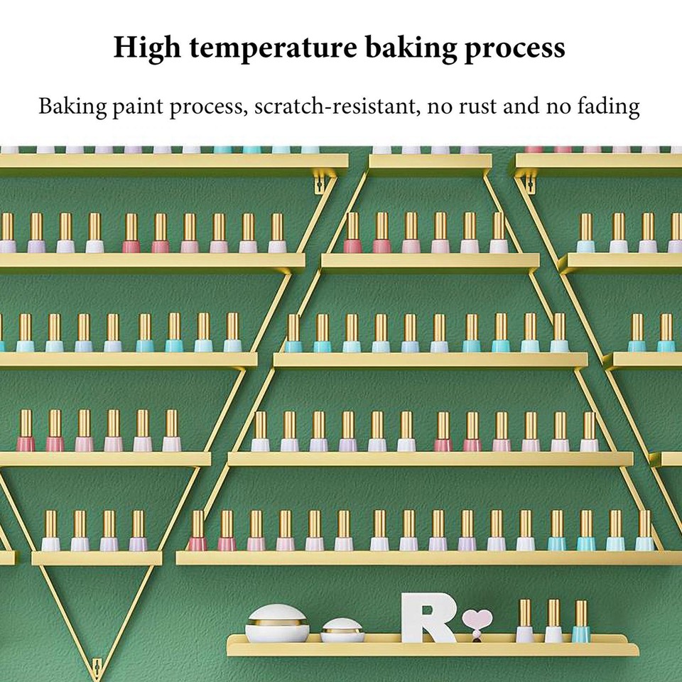 5PCS/Set Wall-Mounted 5-Tier Triangular Metal Cosmetic Display Storage ...