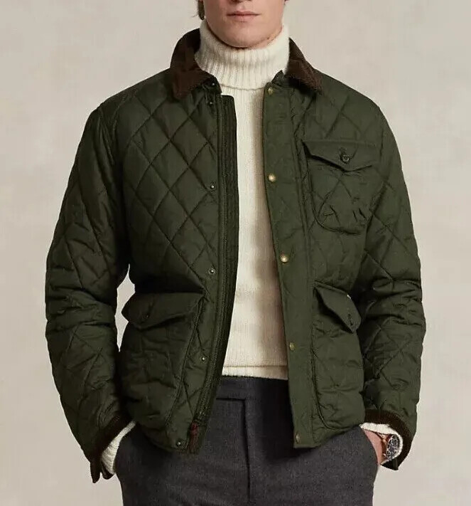 Polo Ralph Lauren Military Brown Corduroy Collar Diamond Quilted Ranch ...