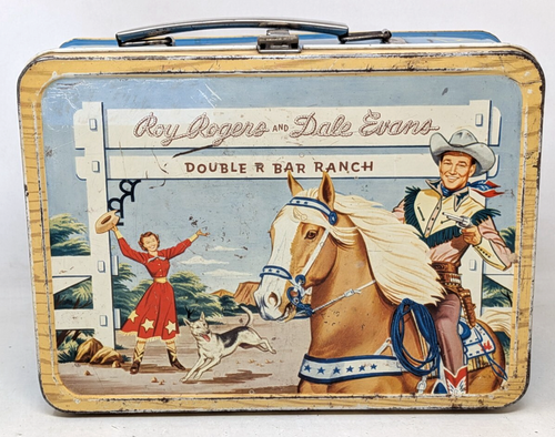 Vintage Roy Rogers Dale Evans Double R Bar Ranch Western Metal Thermos ...