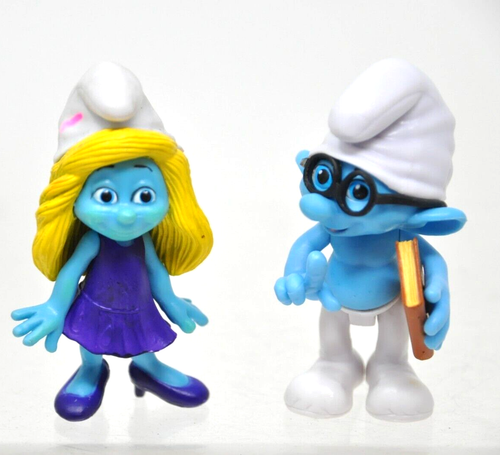 Brainy Smurf Black Glasses Book Vintage Figure PVC Schleich Figurine ...