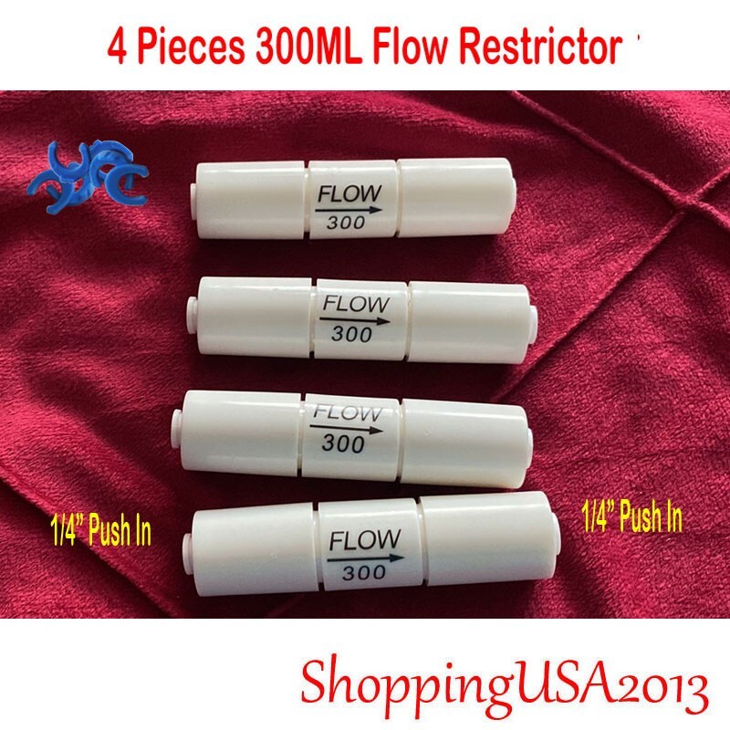 4 Pcs 300 cc ML Flow Restrictor Push In Quick Connect Unter Sink RO ...