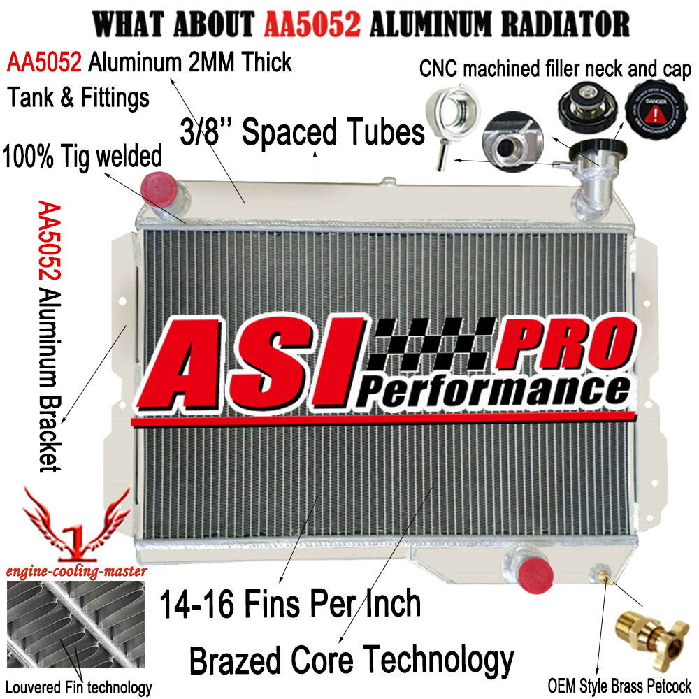 For 80-90 Toyota Land Cruiser 60 Series FJ60 2F Petrol 4-Row Aluminum ...