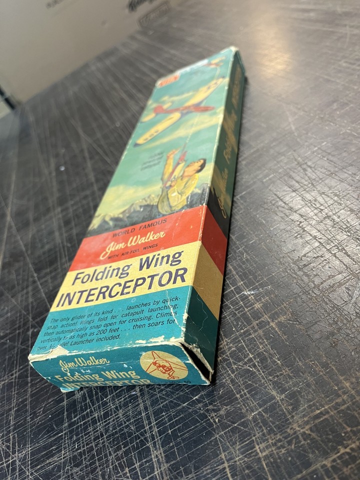 VINTAGE JIM WALKER FOLDING WING INTERCEPTOR CATAPULT LAUNCH MODEL ...