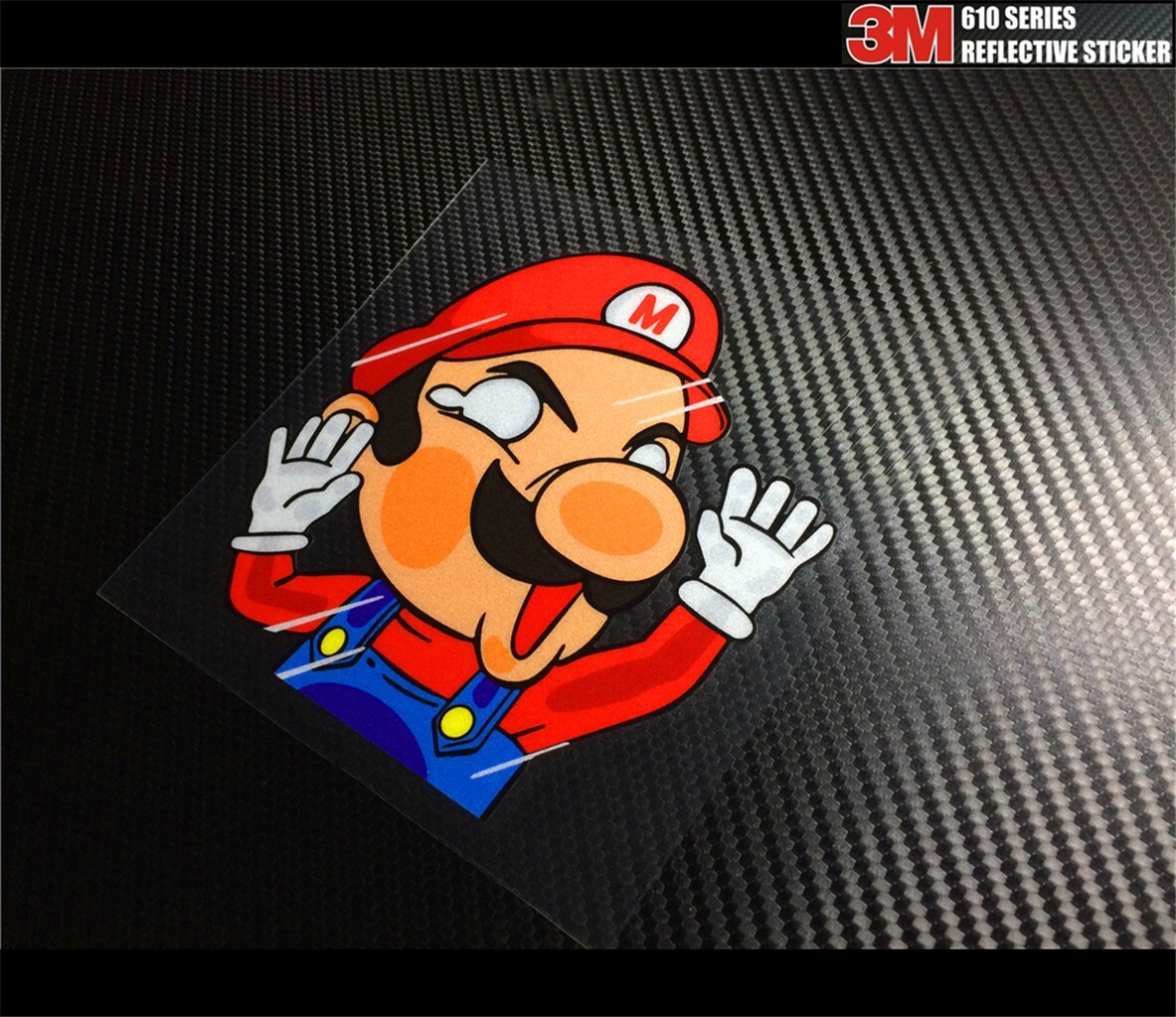 Reflective Super Mario Squished funny Peeking Anime JDM Sticker #M10 ...