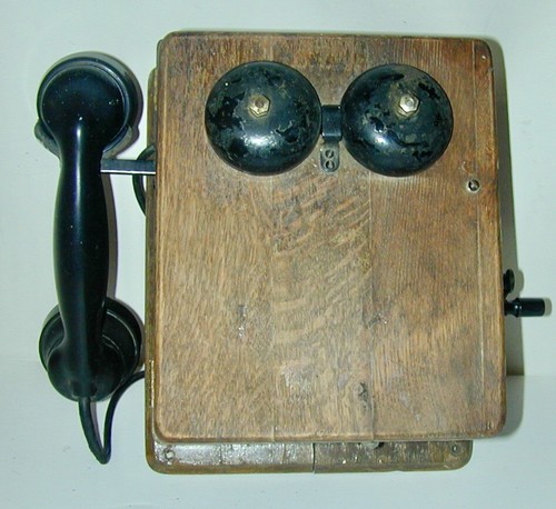 Western Electric Wall Mounted Telephone Oak Ringer Box & Handset Circa ...