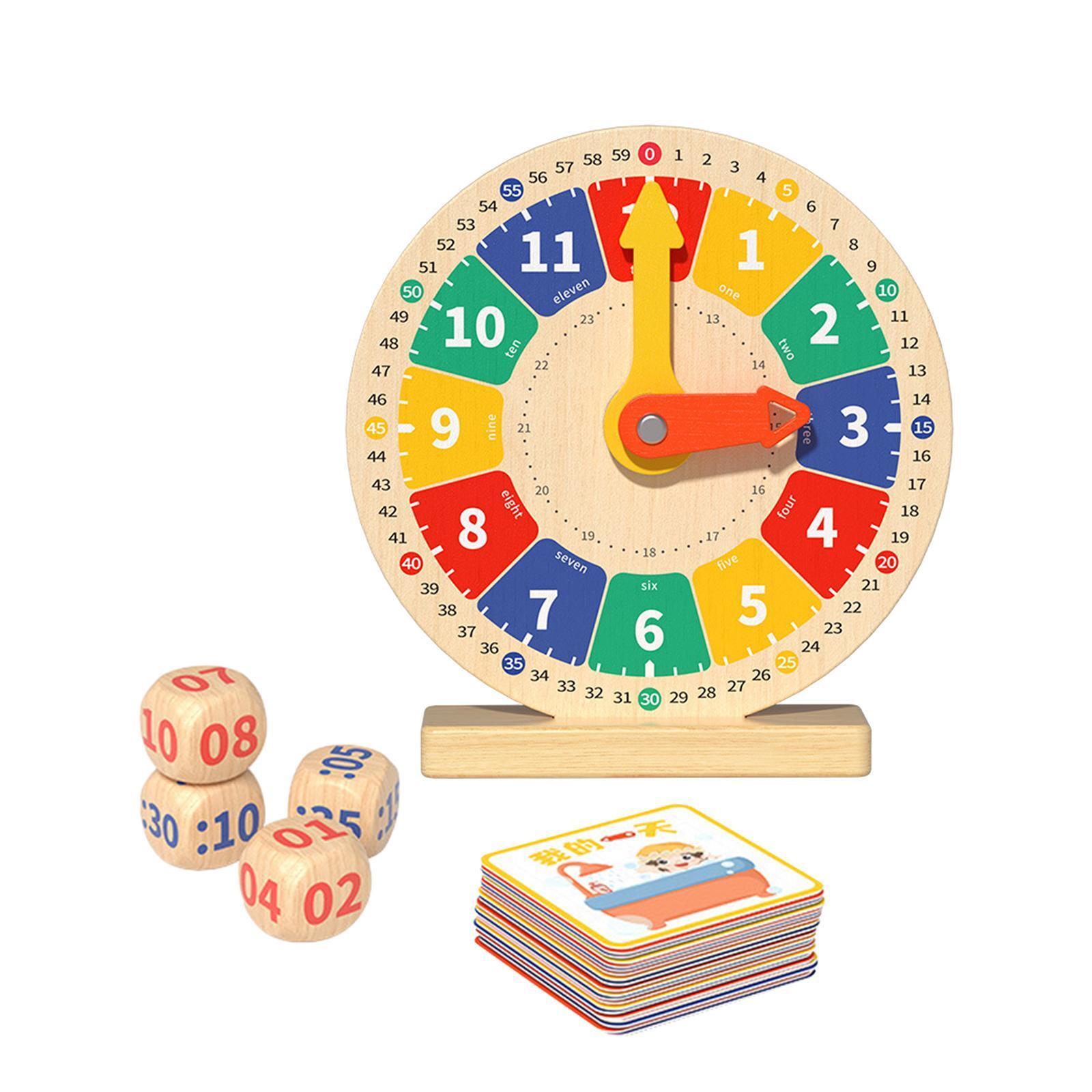 Wooden Clock Toy Clock Learning for Playroom Kindergartner Boys and ...