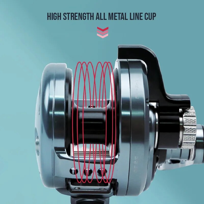 Slow Jigging Fishing Reel Max Drag 30KG Metal Light Trolling Slow Pitch ...