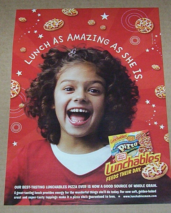 2008 print ad page - Oscar Mayer Lunchables pizza cute little girl ...
