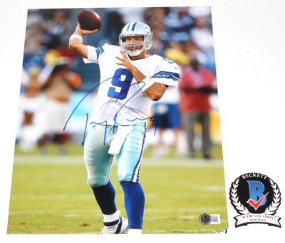 TONY ROMO DALLAS COWBOYS SIGNED 11x14 PHOTO 1 BECKETT COA AUTOGRAPH ...